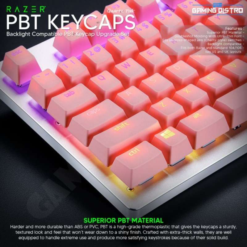 Promo Keycaps Razer PBT Double Shot - Quartz Pink Diskon 23% di Seller ...