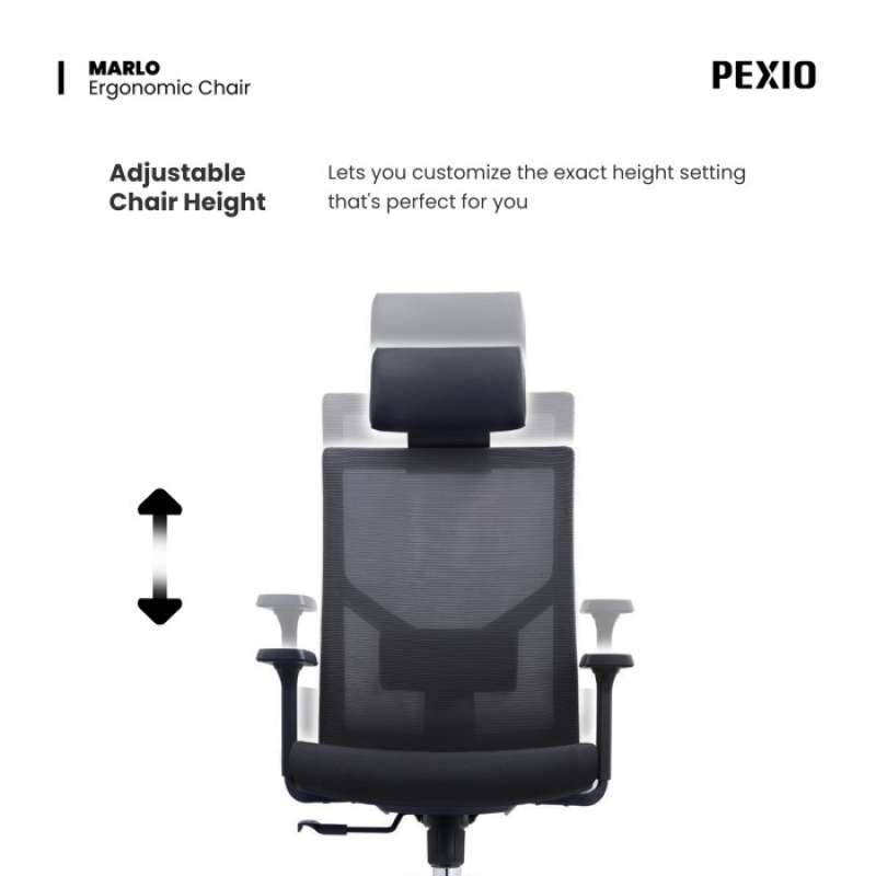 Jual New Pexio Marlo Kursi Kantor Ergonomis Hitam Baru - Hitam Di ...