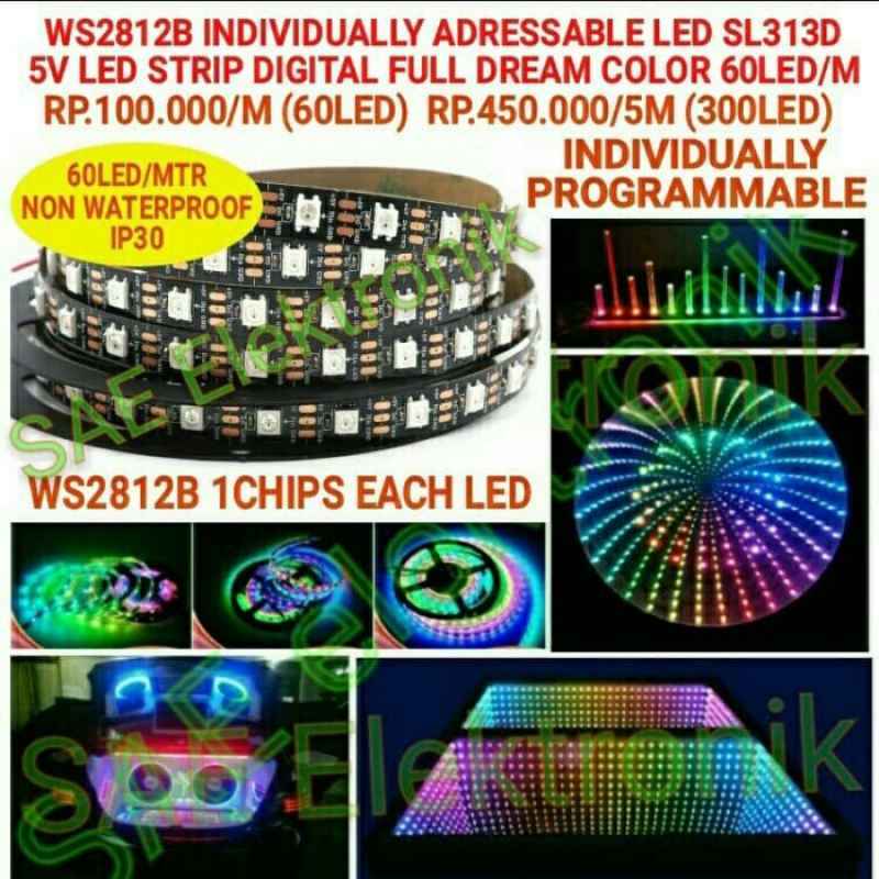 Promo SL313D 5V DIGITAL LED STRIP WS2812B WS2812 DREAM COLOR INDIVIDUAL ...