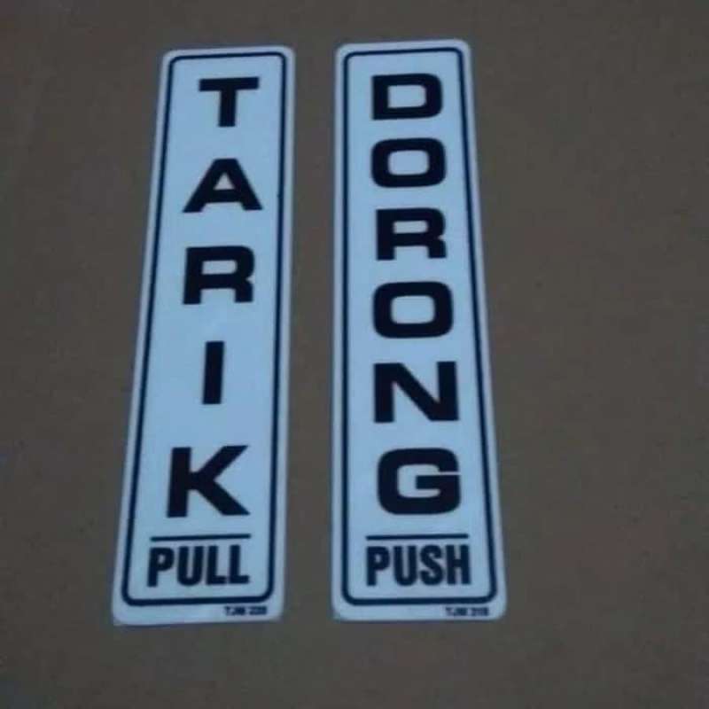 Jual Plat Akrilik Sign Label Acrylic Stiker Petunjuk Tarik Dorong Di ...