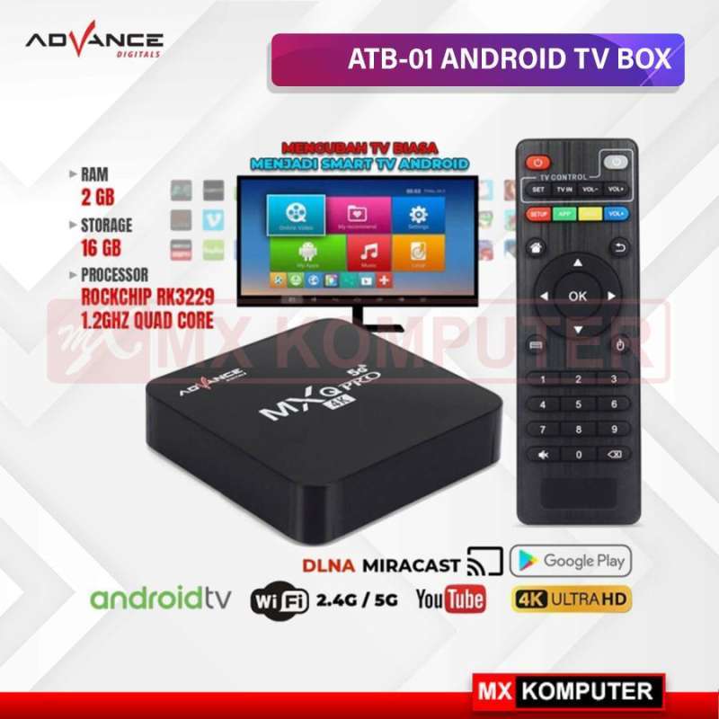 Jual ADVANCE ATB-01 ANDROID TV BOX MXQ PRO 4K SUPPORT WIFI 2+16GB di ...