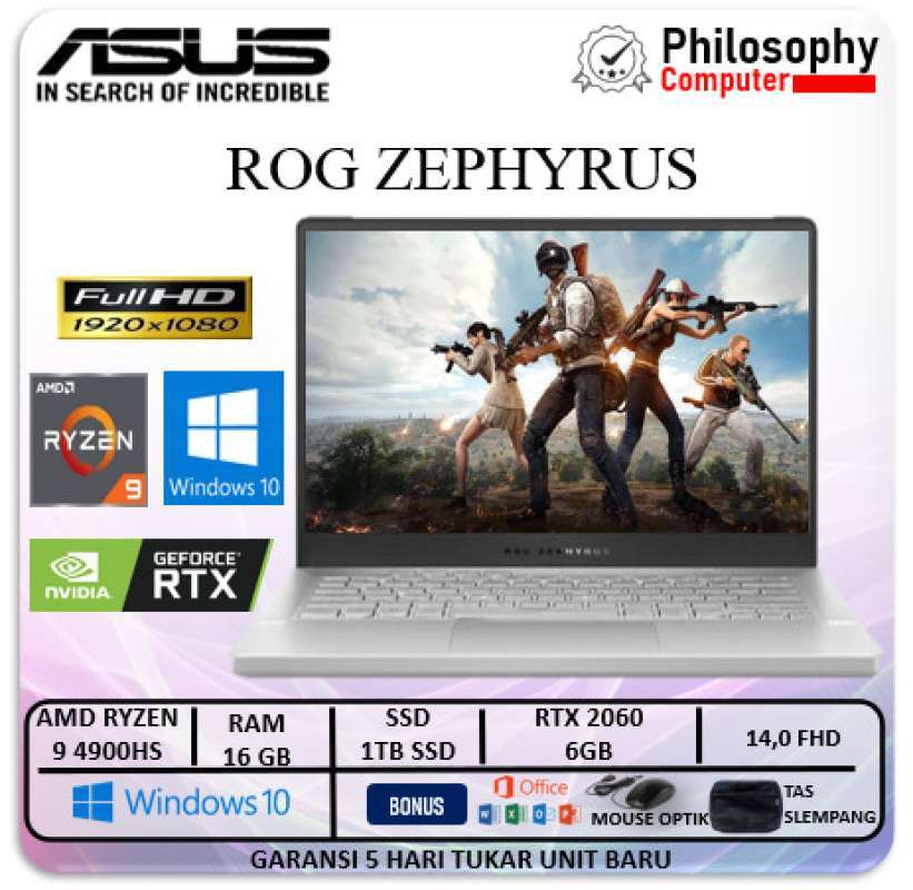 Promo ASUS ROG ZEPHYRUS GA401iV ANIMATRIX RTX2060 6GB/ RYZEN 9 4900 ...