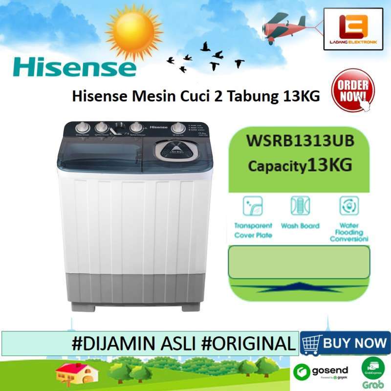 Promo Hisense Mesin Cuci 2 Tabung Top Load 13 Kg Washing Machine ...