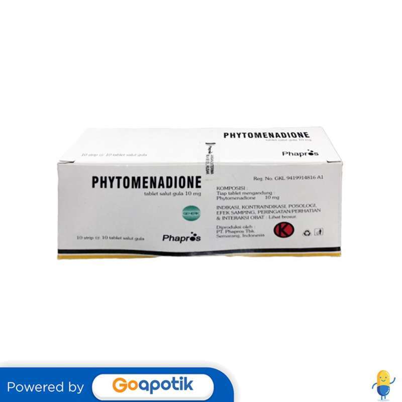 Jual PHYTOMENADIONE PHAPROS 10 MG BOX 100 TABLET di Seller Apotek Duta ...