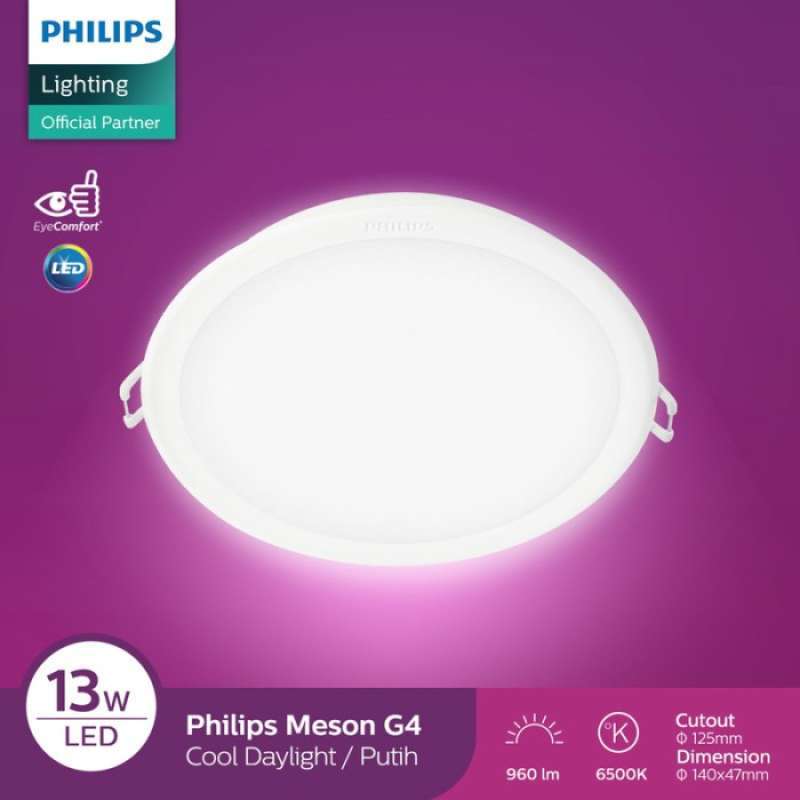 Promo Philips Downlight - 59464 MESON 125 13W 65K WH Recessed LED Putih Diskon 26% di Seller ...
