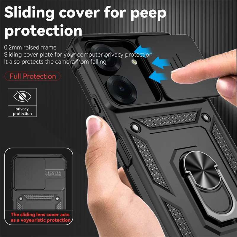 Jual CASING XIAOMI REDMI 13C CASE REDMI 13C RING STAND SLIDE LENS ...