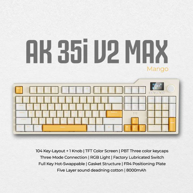 Jual Ajazz Ak35i V2 Max Full-size Mechanical Keyboard 3-mode Rgb W/ Tft ...