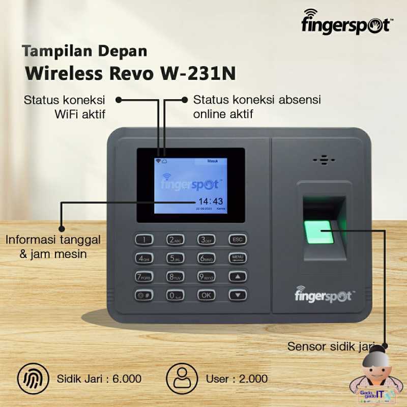 Jual Mesin Absensi Sidik Jari Fingerprint Fingerspot Revo W-231N ...