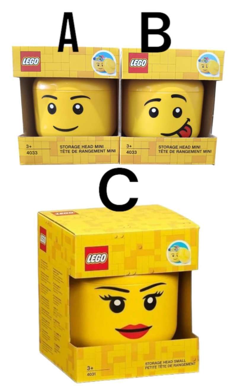 Promo Lego Storage Head Mini Male L Smiley Face - Lego.c Diskon 50% Di ...