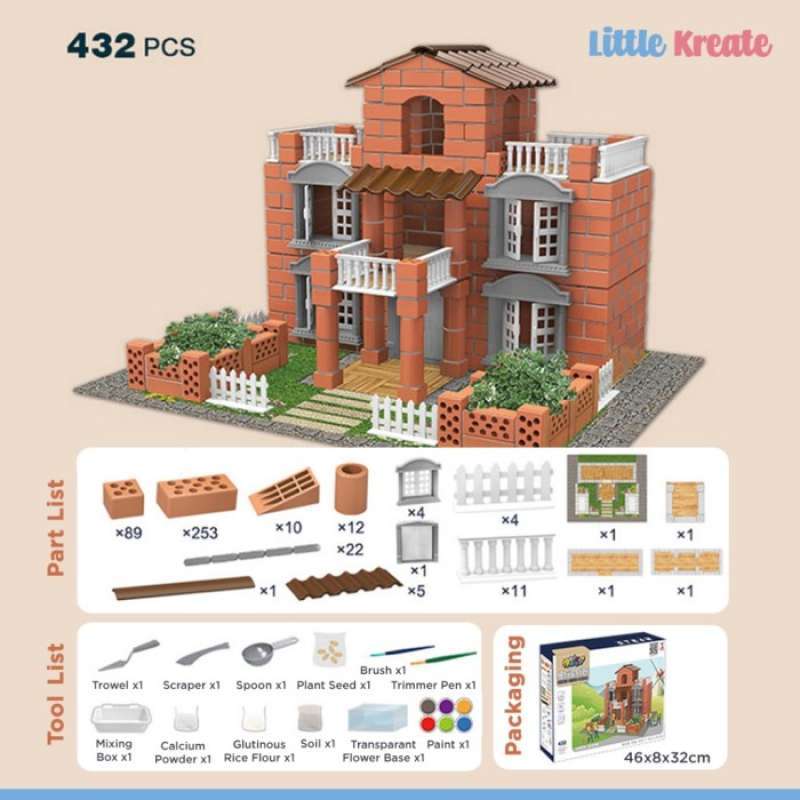 Promo Mainan Edukasi Brick House Architect Set/ Balok Ban Rumah Semen ...