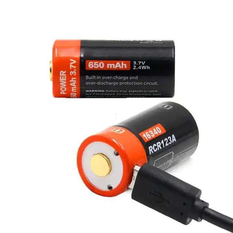 Jual Baterai Cas Li-ion Cr123a Rechargeable 3.7v 650mah 1 Pcs Dp-16340 ...