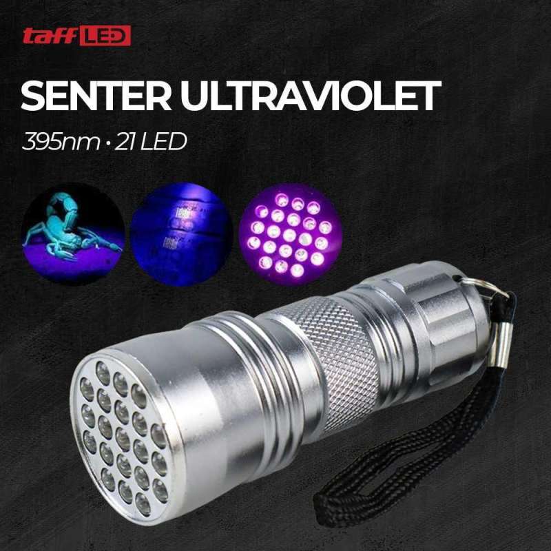 Promo Senter Ultraviolet 395nm 21 Led Uv-21 Lampu Terang Kepala Paling ...