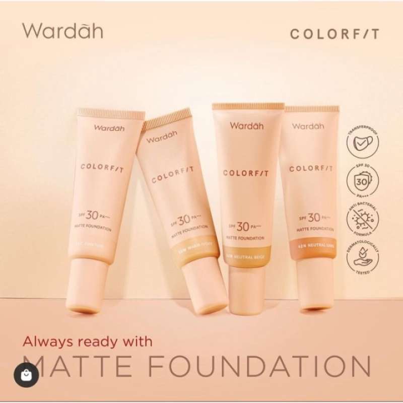 Jual Wardah Colorfit Matte Foundation Spf 30 Pa+++ - 23w - Warm Ivory ...
