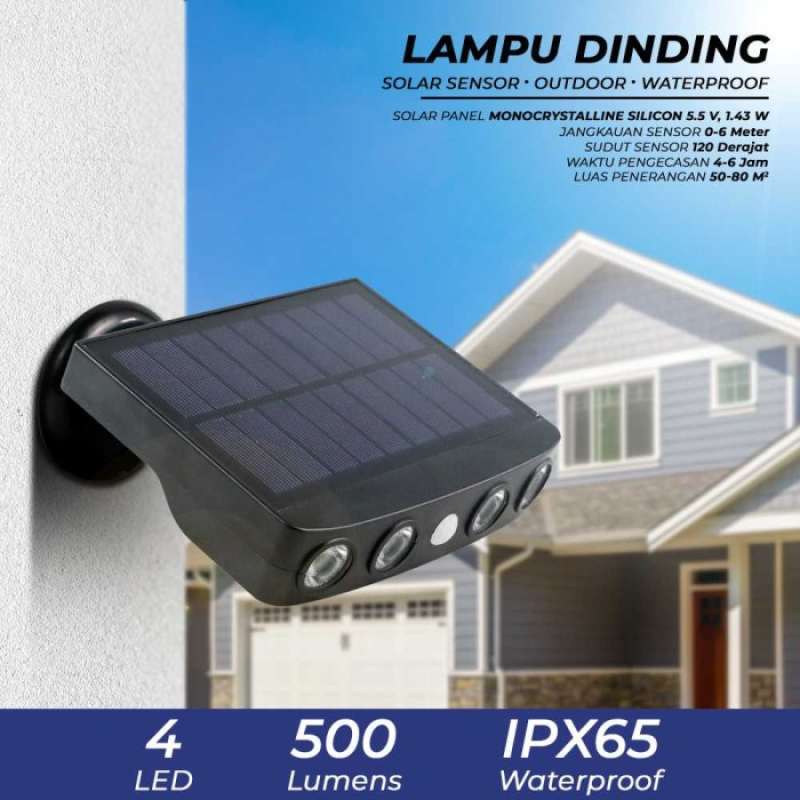 Promo Promo - Lampu Dinding Sorot Taman Tenaga Surya Solar Cell Outdoor Sensor Gerak Diskon 50% ...