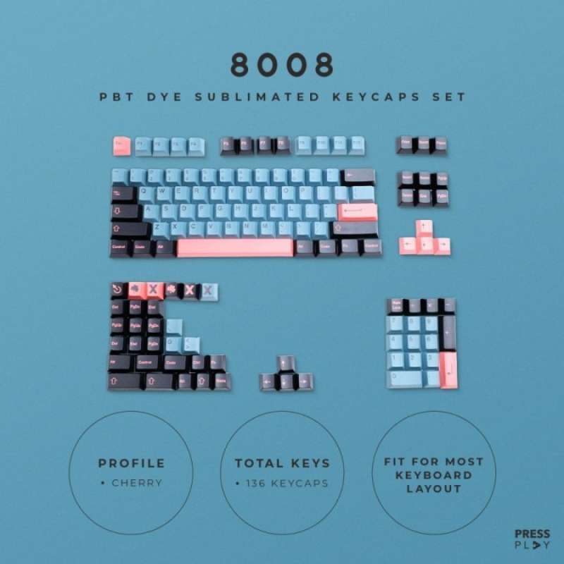 Promo 8008 Pbt Dye Sub Sublimated Keycaps Keycap Set Diskon 33% Di ...