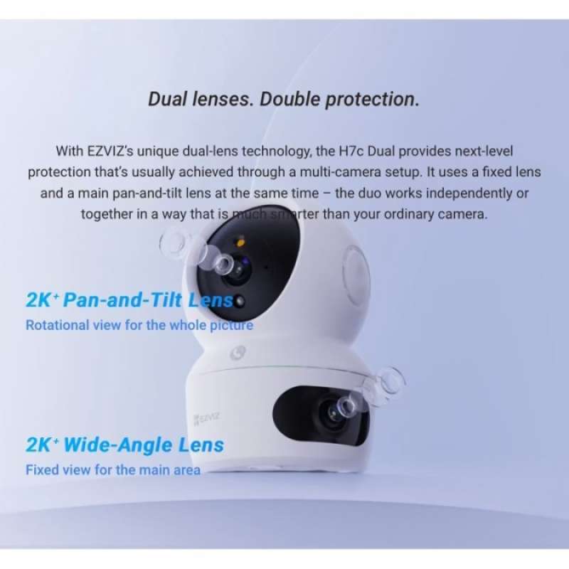 Promo Ezviz H7c Dual 2k⁺ & 2k⁺ Dual-lens Pan Tilt Wifi Camera Dual Band ...