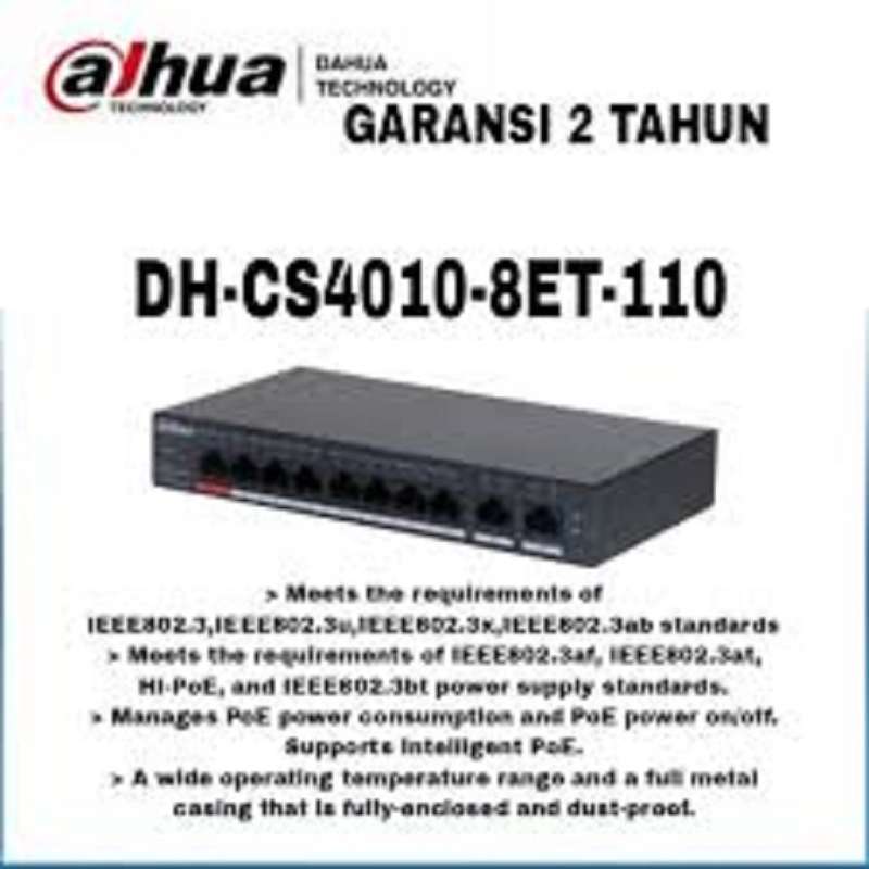Jual Switch Hub Managed Poe 8 Port 2 Uplink Dahua Dh-cs4010-8et-110 Di ... Jual Switch Hub Managed Poe 8 Port 2 Uplink Dahua Dh-cs4010-8et-110 Di ...