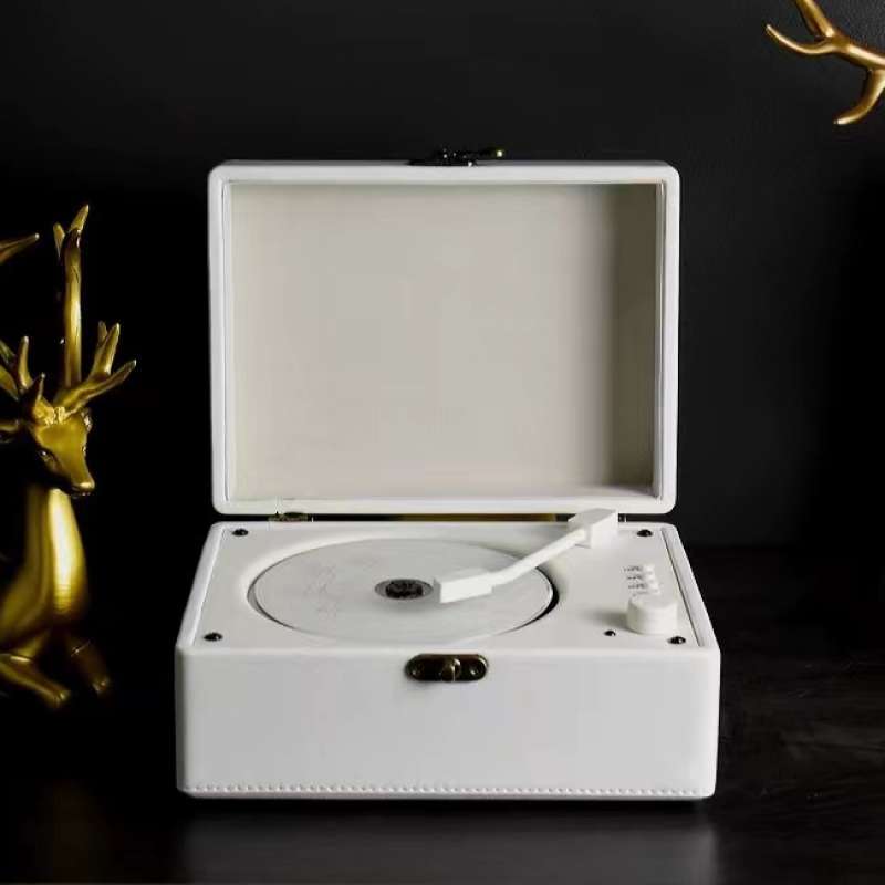 Jual Portable Bluetooth Cd Player Desain Retro 360° Stereo Sound Dengan ...