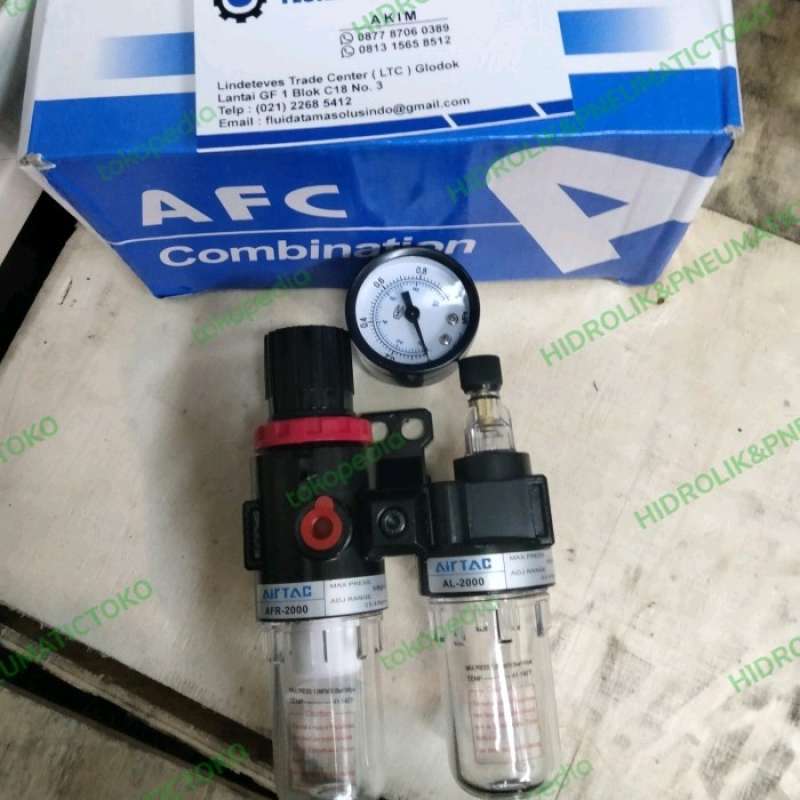 Jual Air Filter Regulator Double Airtac Afr-2000-02 1/4 Di Seller Shin ...