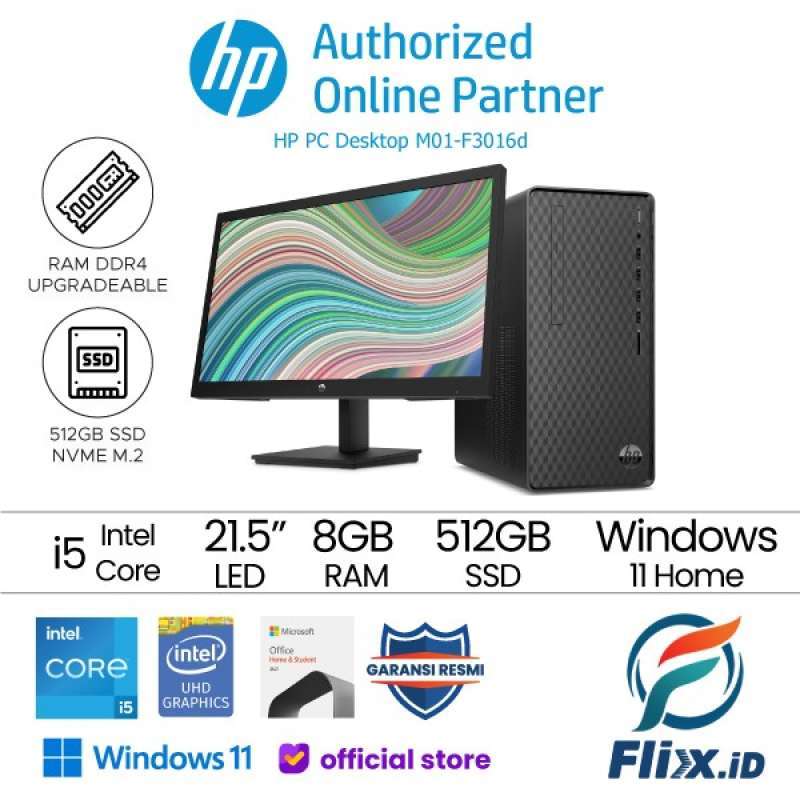 Jual Hp Pc Desktop M01-f3016d I5-13400 8gb Ssd 512gb Vga Intel Hd Win11+ohs Di Seller Flixx.id ...
