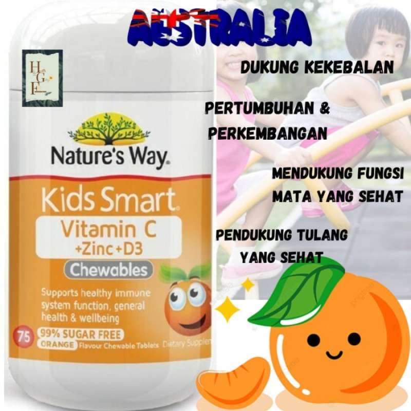 Promo Nature's Way Kids Smart Vitamin C + Zinc + D3 Chewables 75 ...