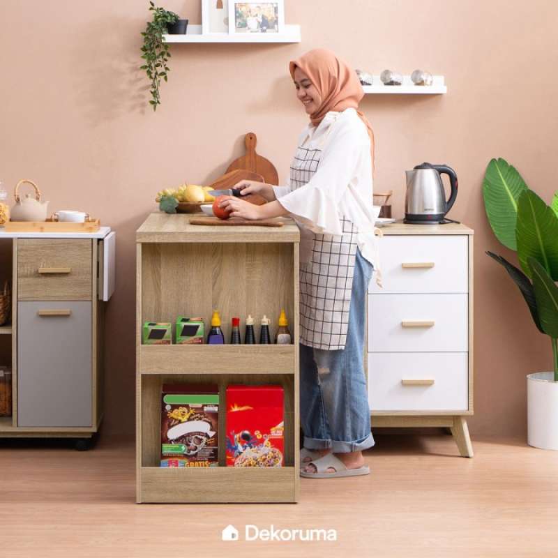 Jual Dekoruma Isy Lemari Dapur Dengan Meja Makan | Swivel Kitchen ...