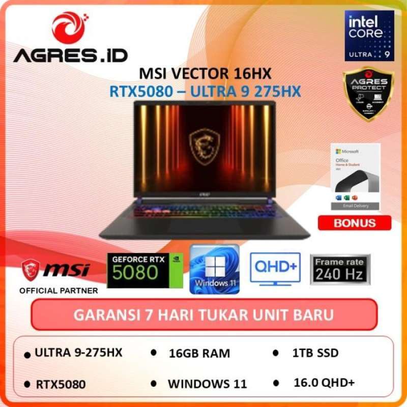 Promo Msi Vector 16 Hx Rtx5080 Ai Ultra 9-275hx 16gb 1tb W11+ohs 16 ...