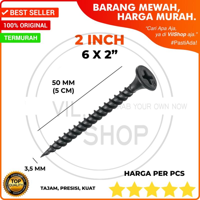 Jual Skrup Gypsum Runcing 2 Inch 1 Pcs Drywall Screw Sekrup Gipsum ...