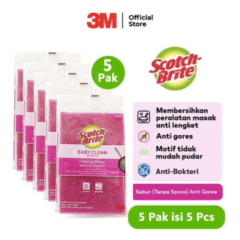 Jual 3M Scotch-Brite Sabut Spons Easy Clean Scrub Pad / Anti-Gores ...