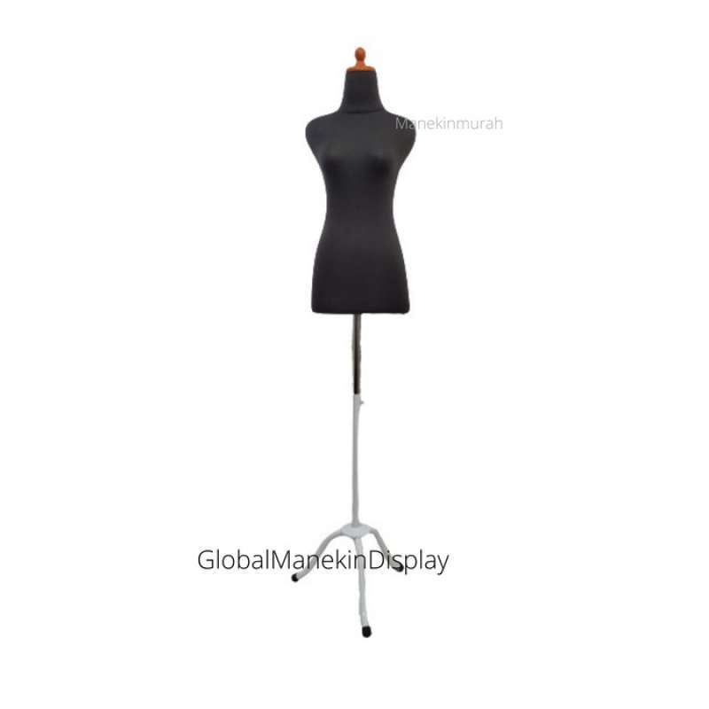 Jual Manekin Wanita Setengah Badan Lapis Busa Dengan Tiang Besi - Hitam ...