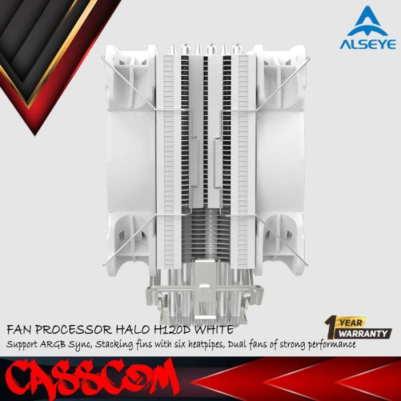 Jual Fan Processor Alseye HALO H120D CPU Cooler Double Tower RGB White ...
