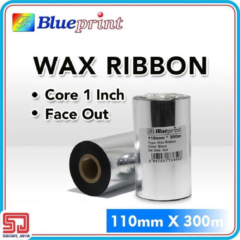 Jual Ribbon Wax Barcode Label 110mm x 300m BLUEPRINT Thermal Transfer ...