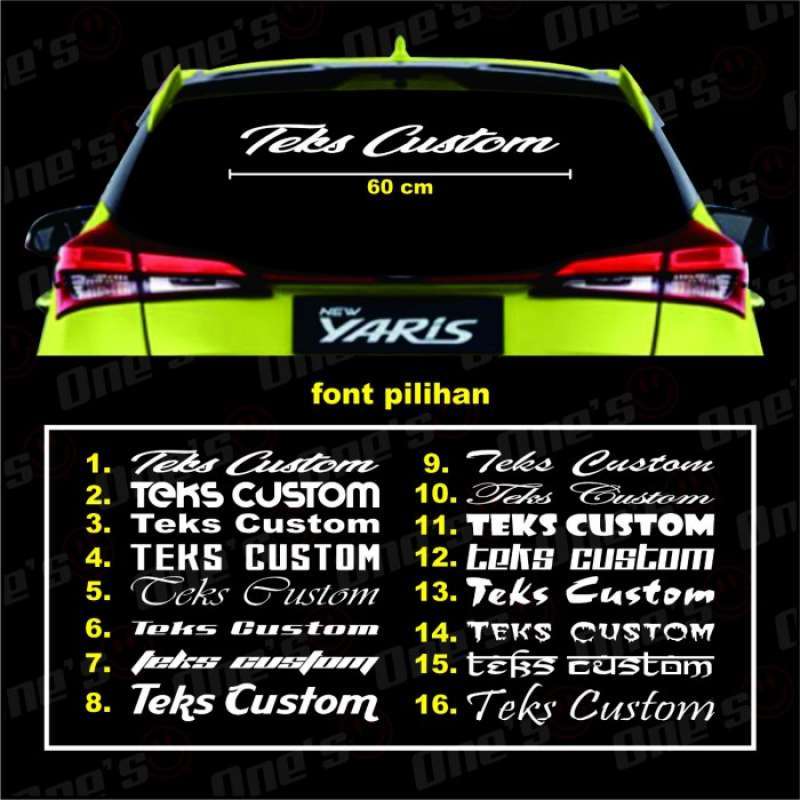 Promo Cutting Sticker Custom Nama Kaca Mobil Diskon 33% di Seller ...