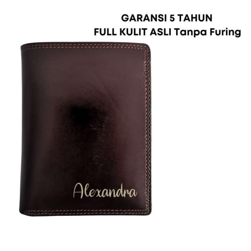 Promo Custom Dompet Kulit asli Pria Free GraFir nama atau Logo Full ...