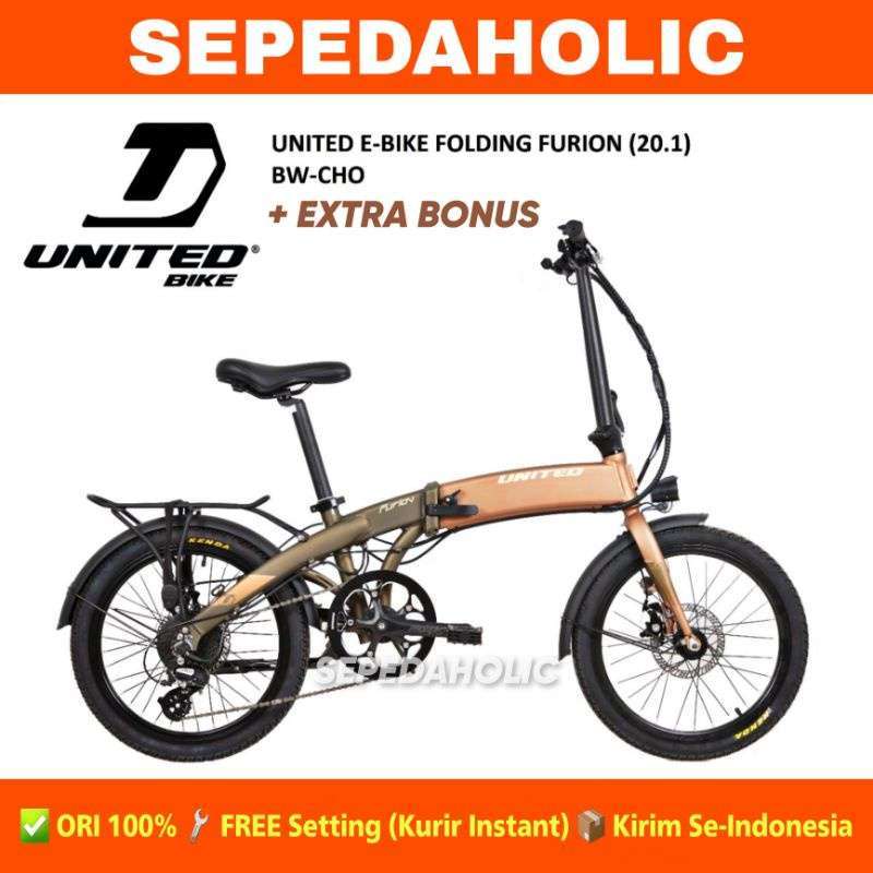 Jual Sepeda Lipat Listrik UNITED FURION Electric E Bike Folding 20 Inch ...