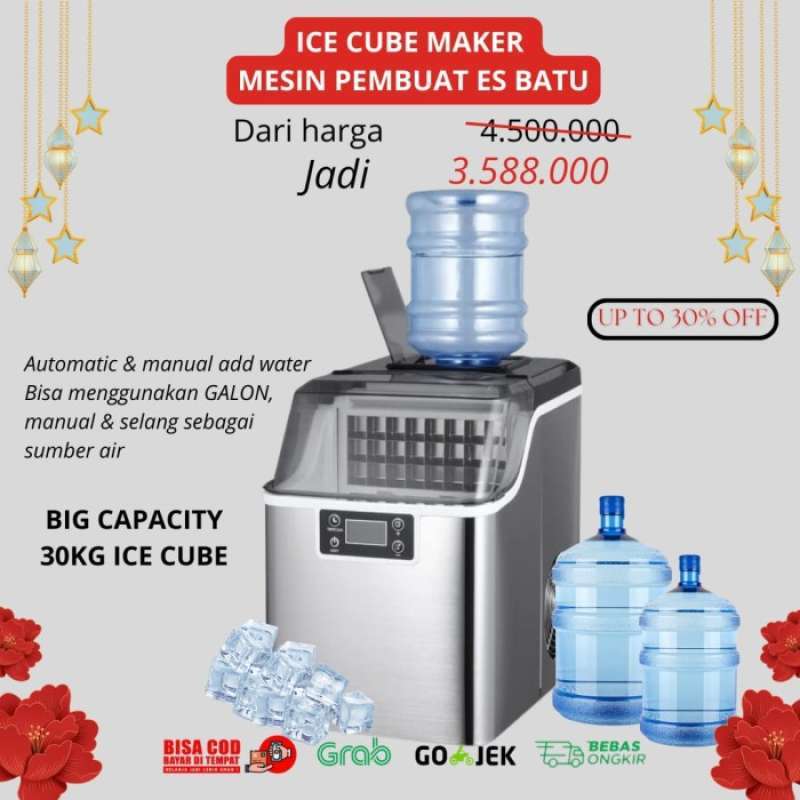 Promo Mesin Es Batu Kristal Pembuat Es 30Kg/D Terbaik Untuk Cafe Kantor ...