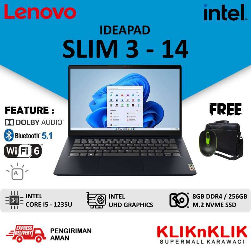 Jual LENOVO IDEAPAD SLIM 3i 14 INTEL I5 1235U GEN 12 8GB 256GB SSD FULL HD WIN 11 - 8GB di ...