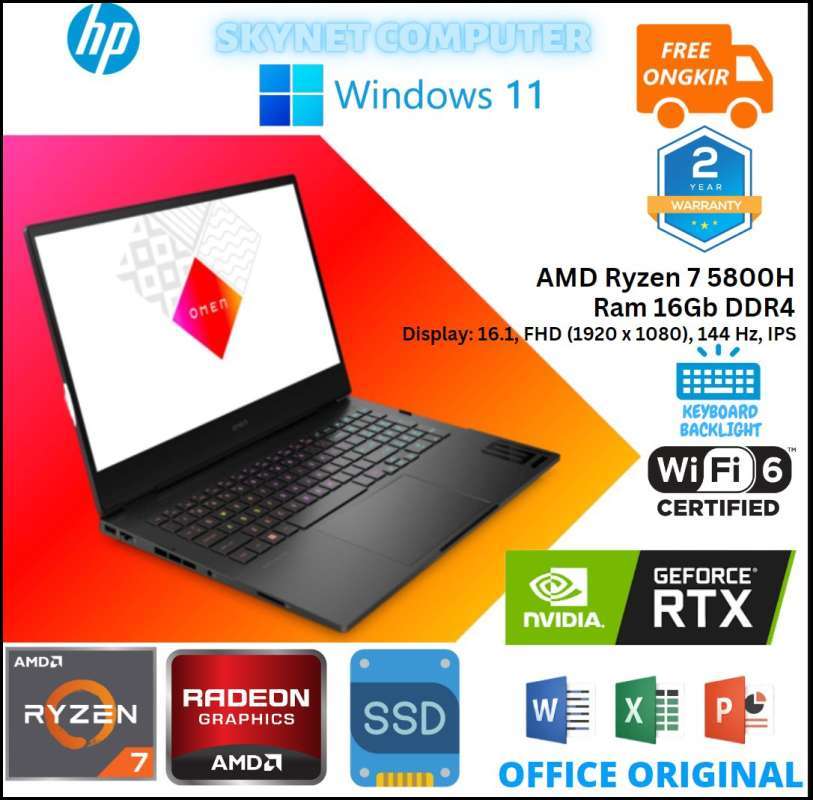 Jual Hp Gaming Omen 16 Ec0092ax Amd Ryzen 7 5800h Ram16gb Ssd512gb ...