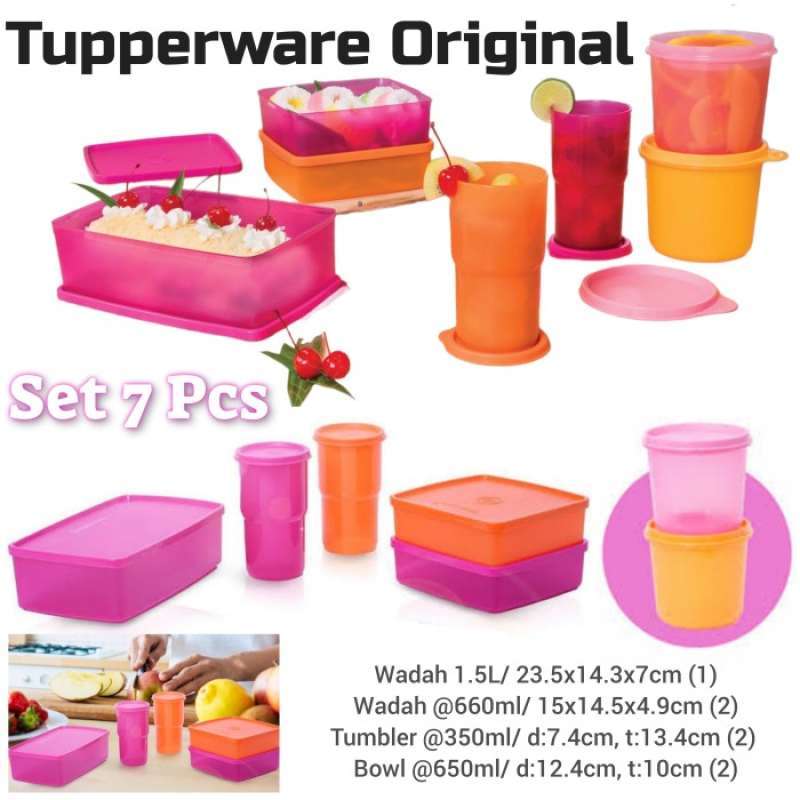 Promo Tupperware Original Paket Set Lengkap Bekal Wadah Makan Gelas ...