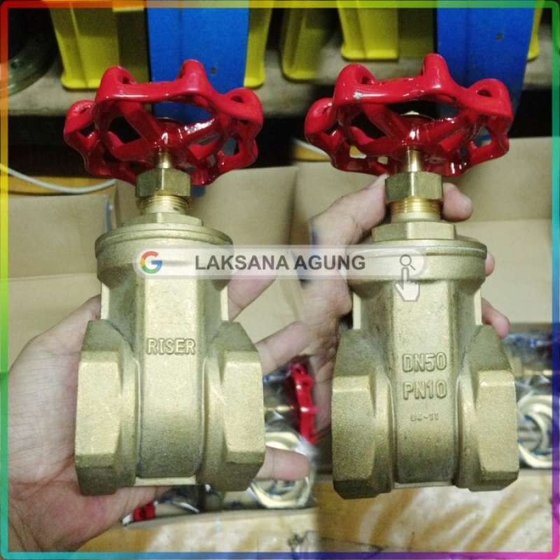 Jual Gate Valve Brass Pn10 2 Riser | Gate Valve Kuningan Pn16 2 Inch ...