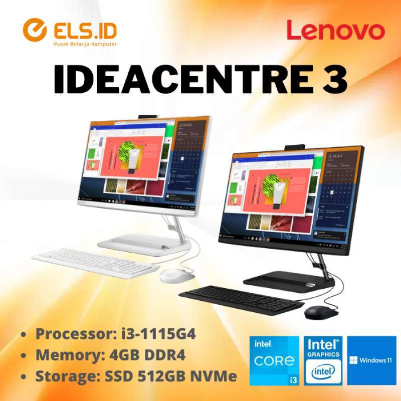 Promo Lenovo IdeaCentre 3 24ITL6 i3 1115G4 4GB SSD 512GB W11+OHS (LED ...