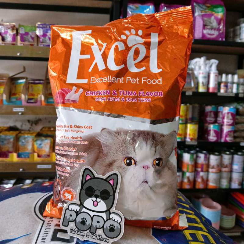 Jual makanan kucing excel segitiga chicken tuna flavor adult 500gr di ...