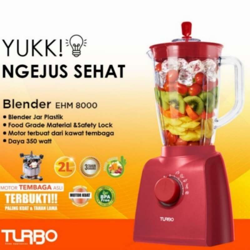 Jual Blender Turbo Ehm8000 Blender Heavy Duty Es Hancur Hitungan Detik ...
