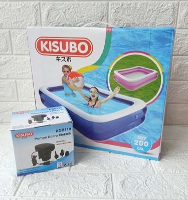 Jual Kolam Renang Anak Besar Kisubo Kotak 2 Meter + Pompa Listrik Di ...