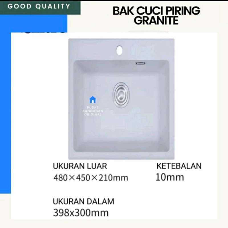 Jual GRANITE KITCHEN SINK BAK CUCI PIRING 4845 WHITE PUTIH DENGAN ...