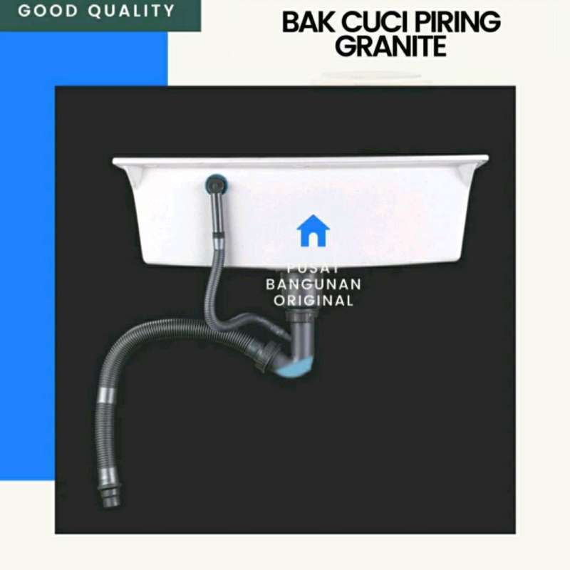 Jual Granite Kitchen Sink Bak Cuci Piring 4845 White Putih Dengan ...