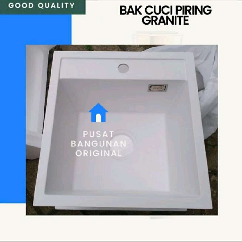 Jual Granite Kitchen Sink Bak Cuci Piring 4845 White Putih Dengan ...