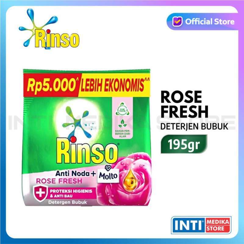 Jual Rinso - Detergen Bubuk + Molto Pink Rose Fresh 195gr | Deterjen ...