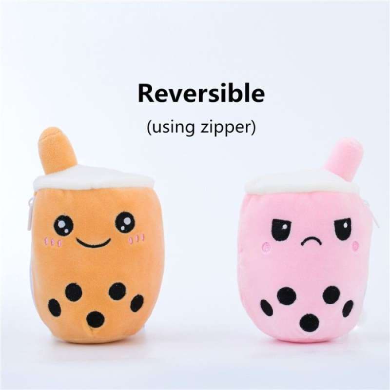 Promo Ly605 Large 18Cm Reversible Secret Pouch Boba Plushie Bubble Tea ...