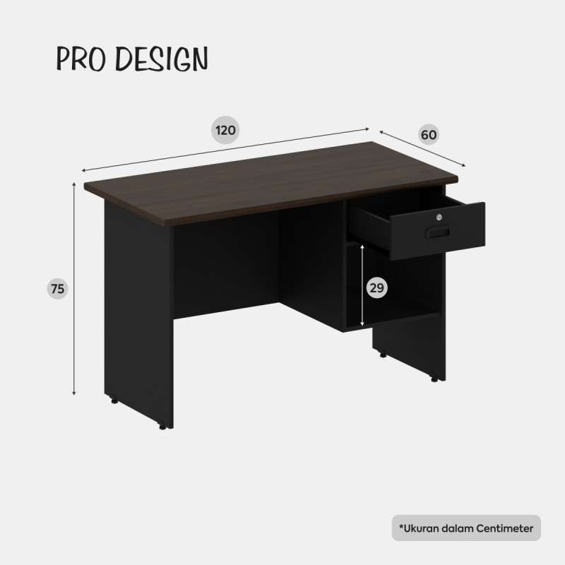 Promo Pro Design Vista Vmp N120 A Meja Kerja / Meja Kantor - Black ...